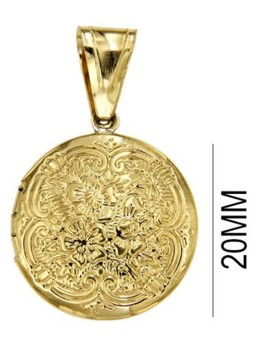 PREORDER - 9Y 20MM ROUND ENGRAVED LOCKET | Golden Mile Jewellery ...